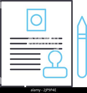 Document line icon. Graphic resource template, vector illustration ...