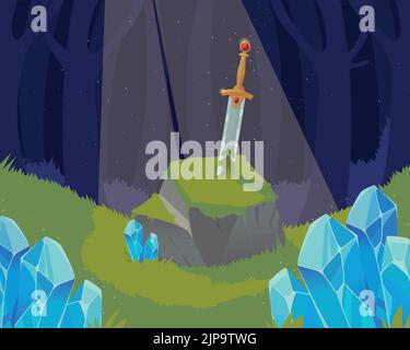 Cute fairies in fantasy forest illustration Stock Vector Image & Art ...