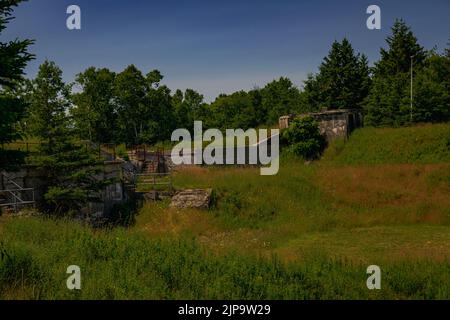 falling apart military structure in fort ives Stock Photo - Alamy
