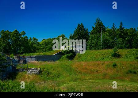 falling apart military structure in fort ives Stock Photo - Alamy