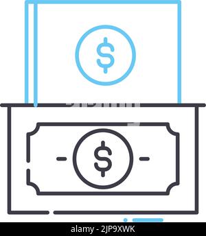 Chart reports line icon, concept sign, outline vector illustration ...
