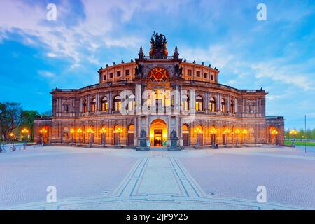 Semper Opera House Dresden during twilight, Germany Stock Photo - Alamy