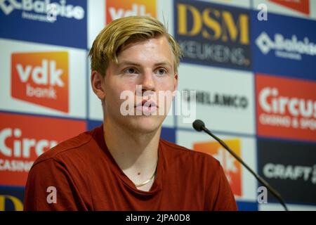 Gent's Jens Petter Hauge pictured during a press conference of Belgian ...