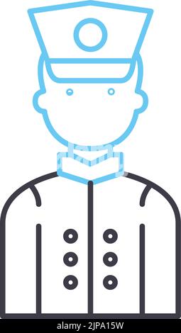 Scholar line concept icon. Scholar flat vector website sign, outline ...