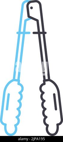 Metal kitchen tongs, illustration, vector on a white background Stock ...