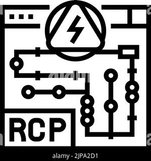 rcp electrical plans interior design glyph icon vector illustration ...