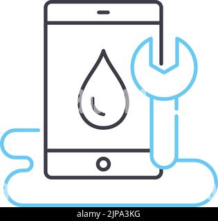 Broken screen tablet icon. Outline broken screen tablet vector icon ...