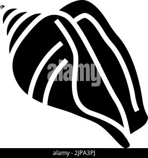 Strombus clam shell, black and white ink sketch.Vector illustration ...