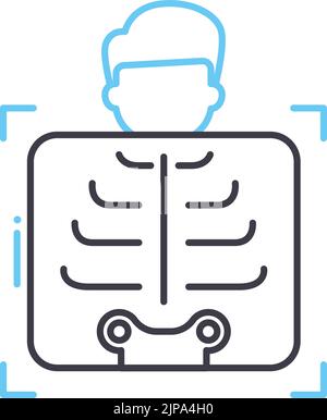 X-ray outline vector icon. Thin line black x-ray icon, flat vector ...