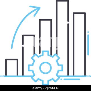 thin line efficient process and operation icon. concept of integration and productivity and work ...