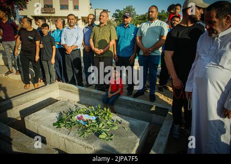 Gaza Strip, August 16, 2022. Najm family sit-in at the site of the ...