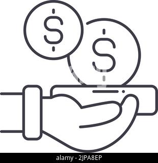 Banking service icon set. Mobile banking Dataphone Bank clerk Automated ...