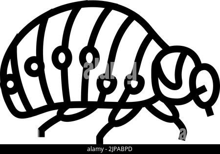 red larva colorado beetle line icon vector illustration Stock Vector ...
