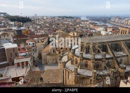 Top view of Tortosa from castle. Spain Stock Photo - Alamy