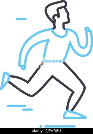 Running man line vector icon. Outline, editable stroke Stock Vector ...