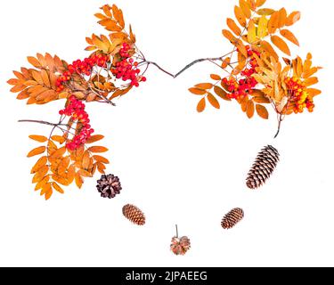 Heart shape frame for Autumn, Thanksgiving, harvest festival. Abstract ...