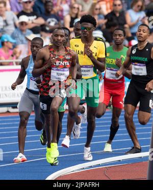 Cornelius Tuwei of Kenya competing in the Allianz Memorial Van Damme at ...