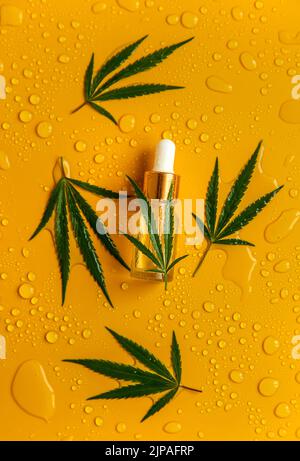 Cannabis oil natural on a wet background. Selective focus. Nature Stock ...