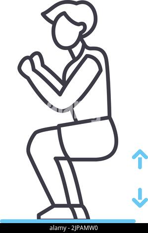 Gym exercise icon. Outline gym exercise vector icon for web design ...