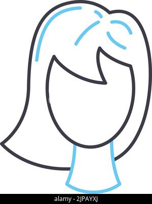 Hair wig icon outline vector. Head style. Fashion girl Stock Vector ...
