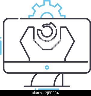 Update Line Icon Stock Vector Image & Art - Alamy