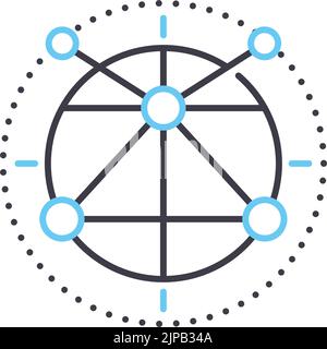 Connections icon. Flat design, linear and color styles. Interrelation ...