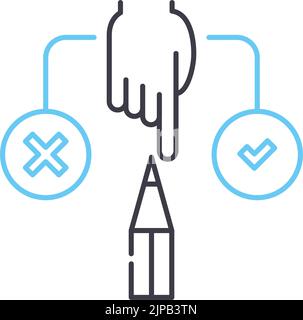 pros and cons line icon, outline symbol, vector illustration, concept ...