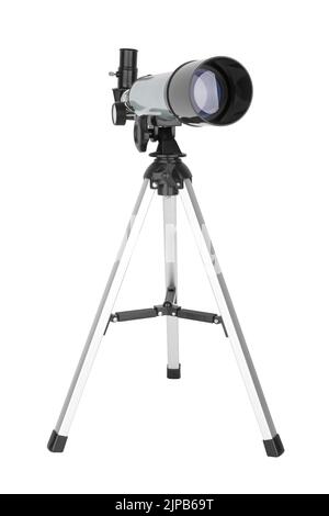 Tripod with modern telescope isolated on white Stock Photo - Alamy
