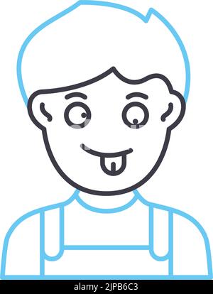 parody icon, black vector sign with editable strokes, concept ...