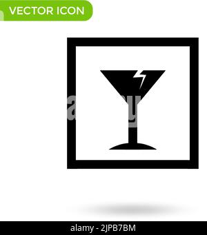 Fragile glass transportation icon. minimal and creative icon isolated ...