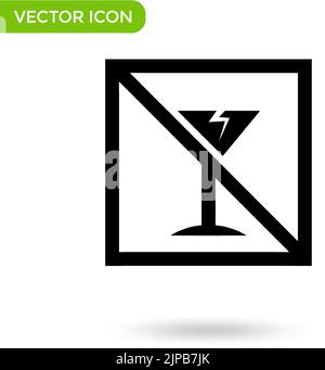 Fragile glass transportation icon. minimal and creative icon isolated ...