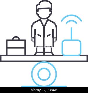 Work Life Balance Vector Illustration of Person Balancing with Job and ...