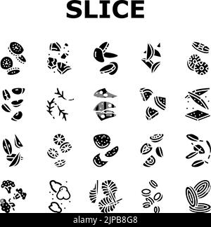 food slice cut fruit freah icons set vector Stock Vector Image & Art ...