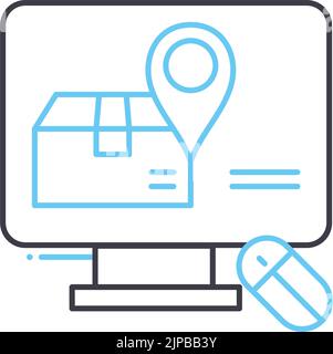 Logistics line icon concept. Logistics flat vector symbol, sign ...