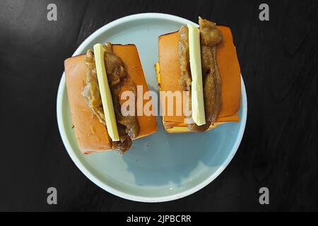 Bread Toast at Malacca Toast Cafe, Jakarta, Indonesia Stock Photo - Alamy