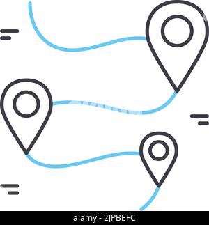 Gps route icon. Outline gps route vector icon color flat isolated Stock ...