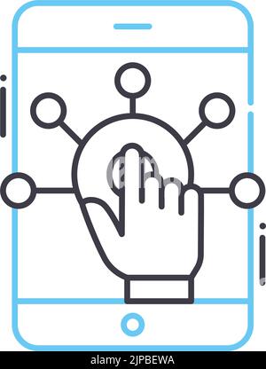 User interaction icon logo sign vector outline in black and white color ...