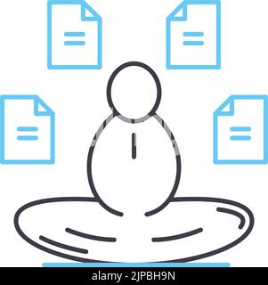 Multitasking,project management vector line icon, linear concept, outline sign, symbol Stock ...