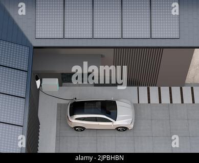 Top View of Rechargeable Car Battery 12V Accumulator with Abstract ...