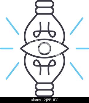 Search bulb idea icon outline vector. Business people. Work community ...