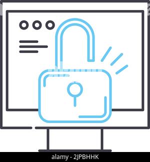 Hacking access system line icon concept. Hacking access system flat ...