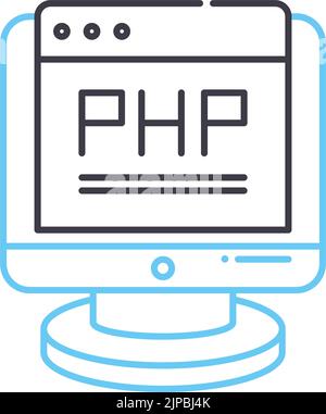 php line icon, outline symbol, vector illustration, concept sign Stock ...