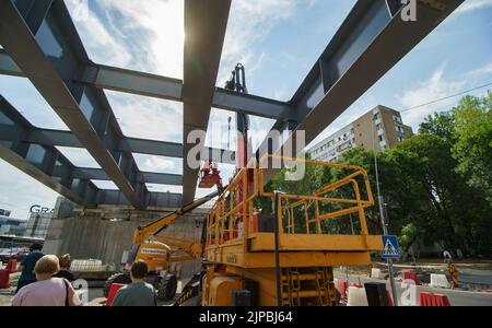 Bucharest, Romania - August 09, 2022: Construction site of the United ...