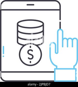 Online bank loan icon. Outline online bank loan vector icon color flat ...