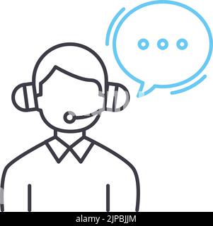 Operator line icon, concept sign, outline vector illustration, linear ...