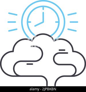 time wisely line icon, outline symbol, vector illustration, concept ...