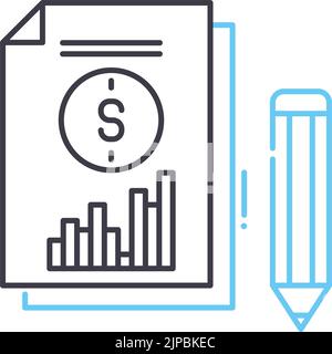 Financial calculator icon, linear isolated illustration, thin line ...