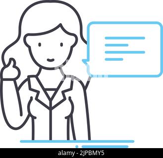 introduction icon, black vector sign with editable strokes, concept ...