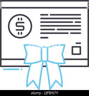 Discount voucher outline icon vector editable payment methods concept ...