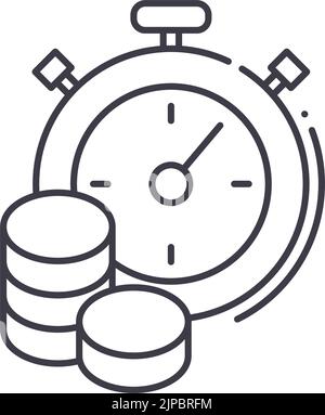 Term Deposit Vector Line Illustration. Money Related Gradient Icon ...